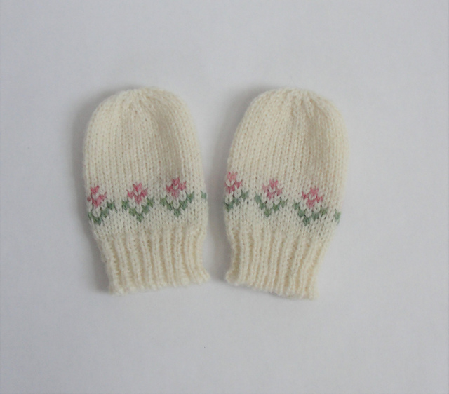 Ravelry: Flower Baby Mitts pattern by Martha McKeon