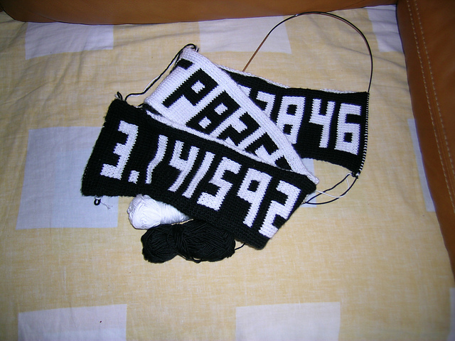 Ravelry: loonywooly's digit of pi scarf