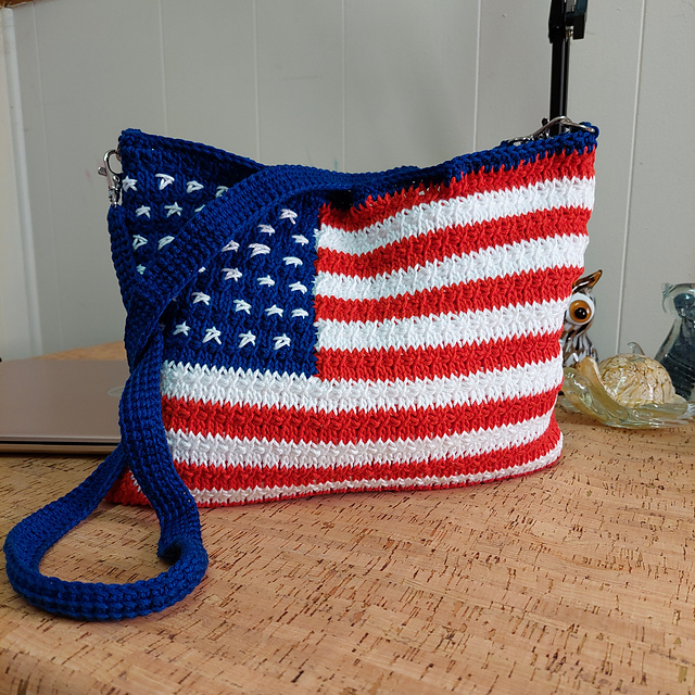 Ravelry: Crochet American Flag Bag pattern by Lorie Mayfield