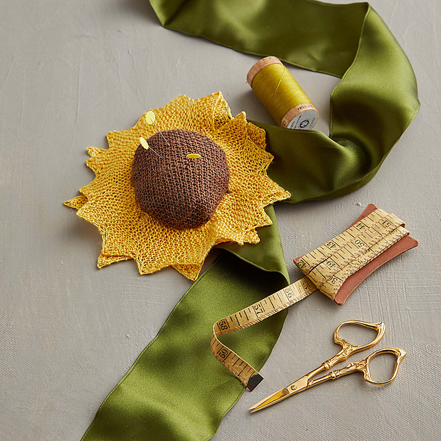 Ravelry: Sunflower Pincushion pattern by Heather Vaughan Lee