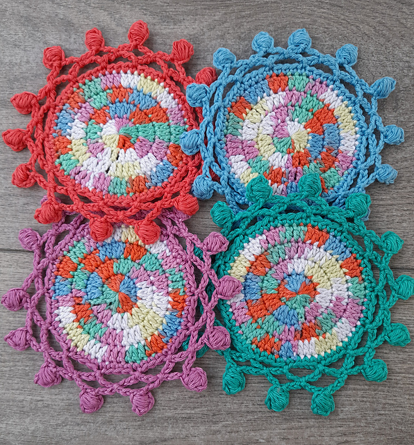 Ravelry: Boho Bobble Coasters pattern by Kelly Wilson Moore
