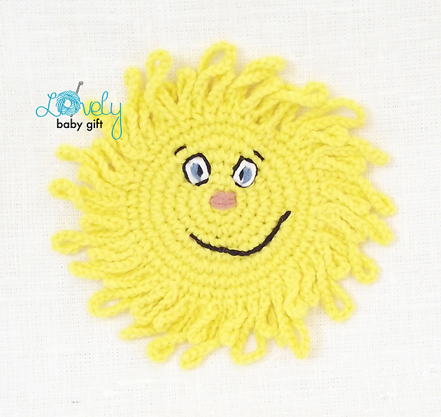 Ravelry: Yellow Sun Applique pattern by Viktorija Dineikiene