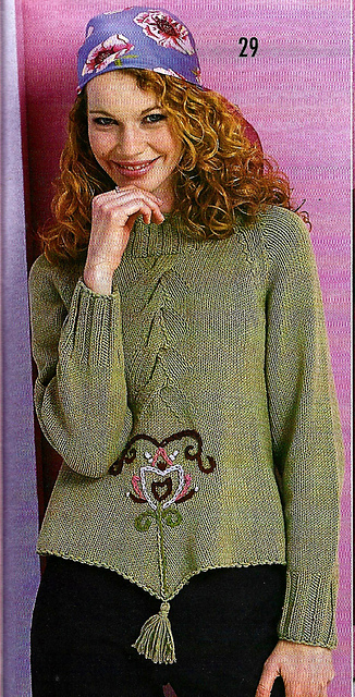 Ravelry: # 29 Raglan Sweater with embroidery pattern by Sabrina/Sandra ...