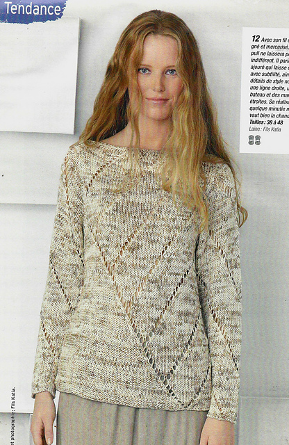 Ravelry: # 12 Pull motifs ajourés pattern by Fil Katia