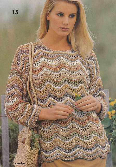 Ravelry: # 15 Pull au point ondulé pattern by Sabrina/Sandra team designers