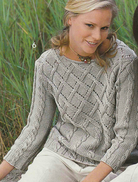 Ravelry: # 06 Sweater in Cable-Diamond Pattern pattern by Sabrina ...