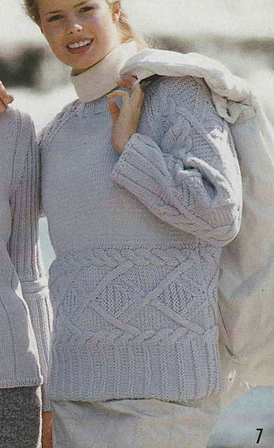 Ravelry: # 07 Light Blue Sweater in Relief Pattern pattern by Sabrina ...