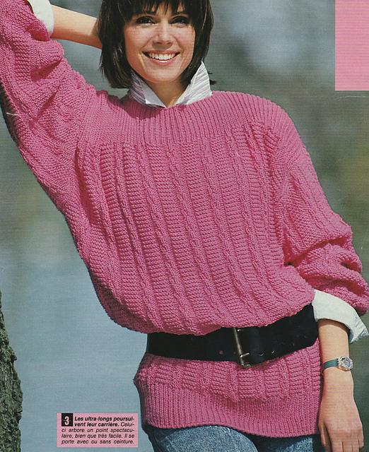 Ravelry: # 03 Pull rose vif pattern by Sandra Magazine