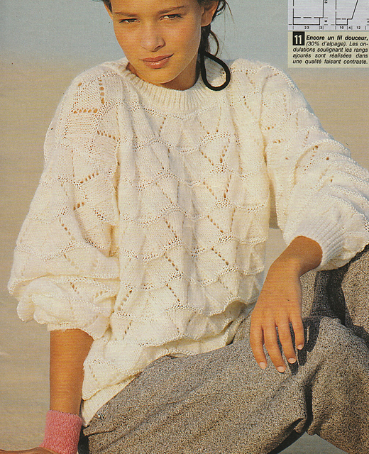 Ravelry: # 11 Pull ajouré avec alpaga pattern by Sandra Magazine