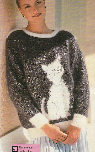 Ravelry: # 20 Sweater with Cat pattern by Sandra Magazine