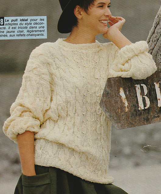 Ravelry: # 28 Pull à torsades pattern by Sandra Magazine