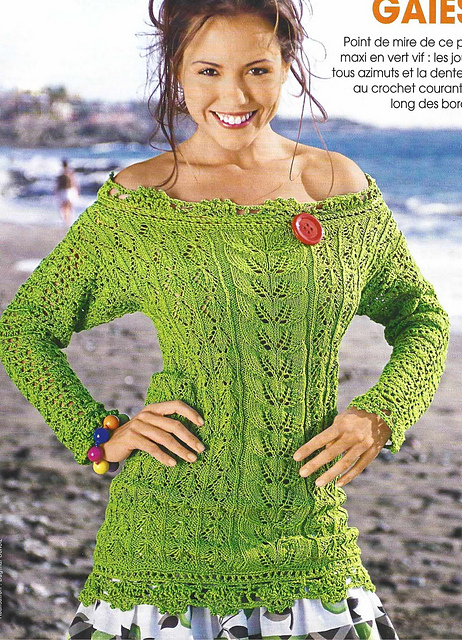 Ravelry: # 17 Pull vert à parement au crochet pattern by Dagmar Scholz