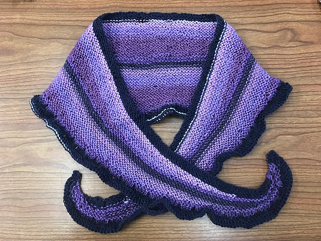 Ravelry: Knitted Lacy Crescent Scarf pattern by Laura Wallins