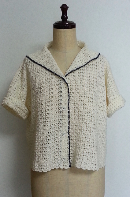 Ravelry: p. 12 Sailor-collar Cardigan pattern by michiyo