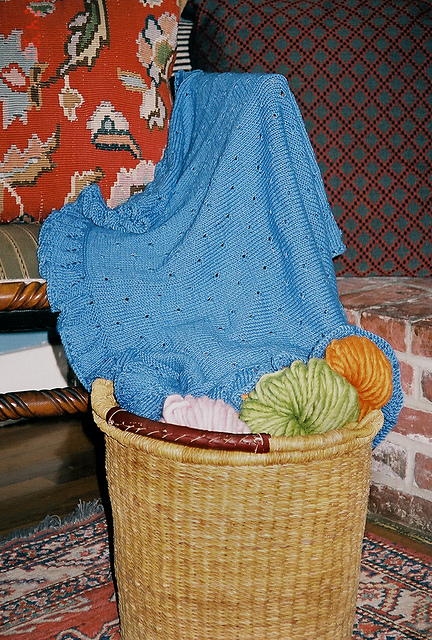 Ravelry: # 054 Denim Baby Blanket pattern by Leslie Scanlon