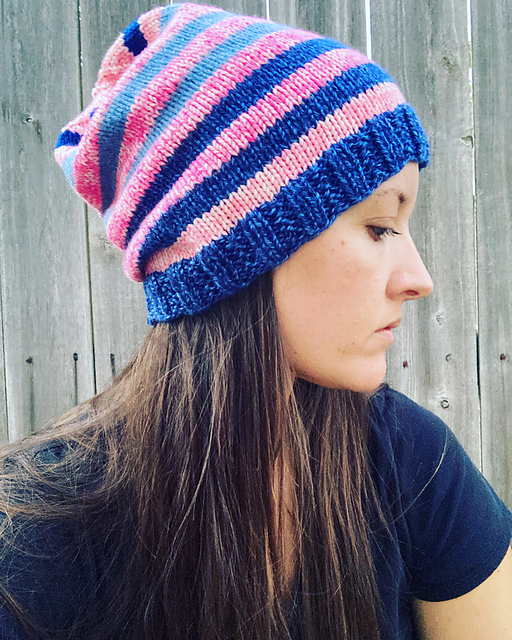 Ravelry: Slouchy Striped Beanie pattern by Amber Harrison