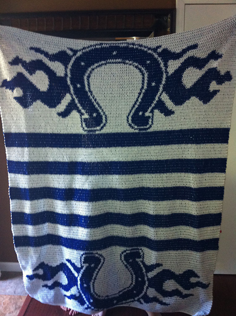 Ravelry: colts logo afghan graph pattern pattern by magami magami