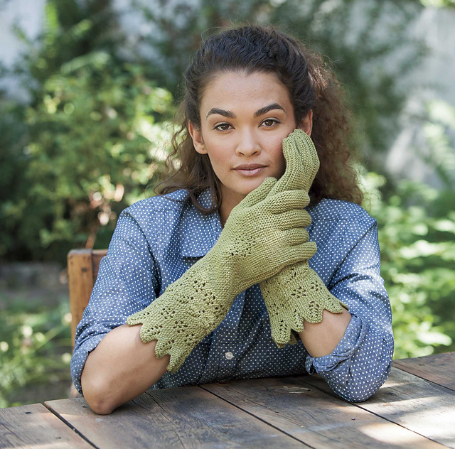 Ravelry: Fern-Edged Gauntlets pattern by Deborah Newton