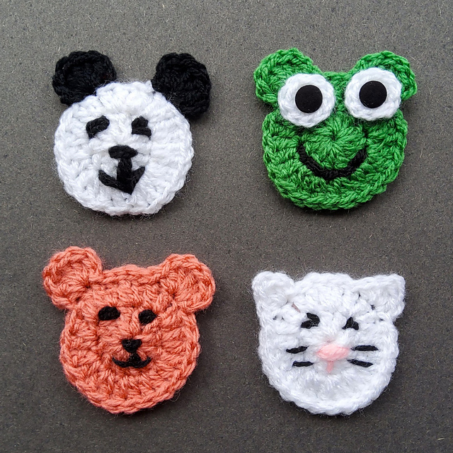 Ravelry: Animal Faces ~ Appliqués pattern by marianna mel