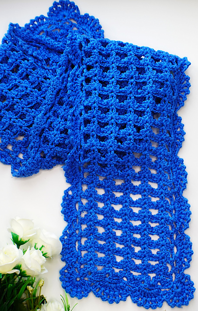 Ravelry: blue easy scarf pattern by Marina Zvirgzdina