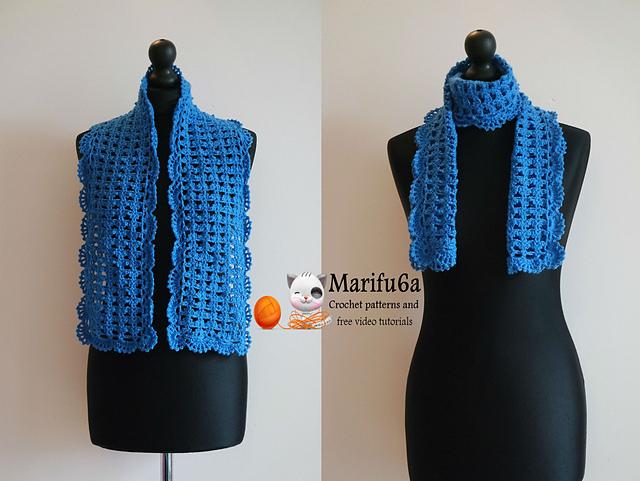 Ravelry: blue easy scarf pattern by Marina Zvirgzdina