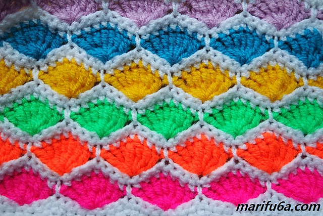 Ravelry: Colorful shell blanket pattern by Marina Zvirgzdina