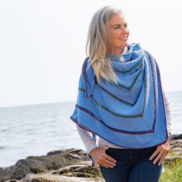 Ravelry: Cold Spring Harbor Hooded Shawl pattern by Rosann Fleischauer