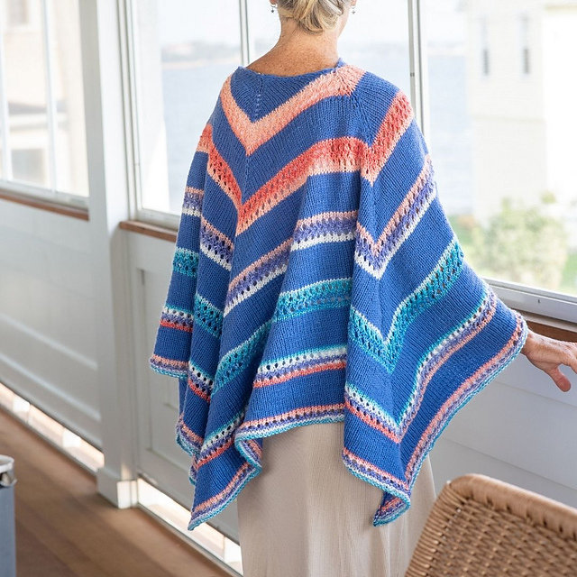 Ravelry: Ocean Beach Sunset Poncho/Shawl pattern by Rosann Fleischauer
