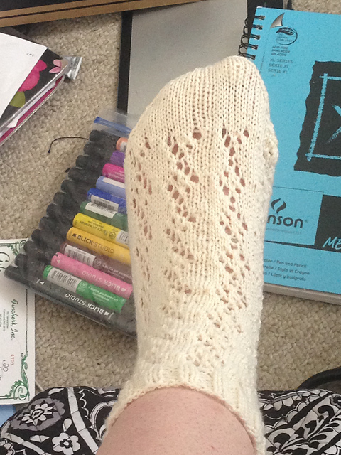 Ravelry: Eyelet Diamonds Socks pattern by Marielle Smithee