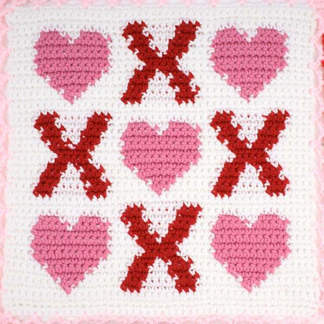 Ravelry: Heart Squares Afghan, Square 4: Hearts and Kisses pattern by ...