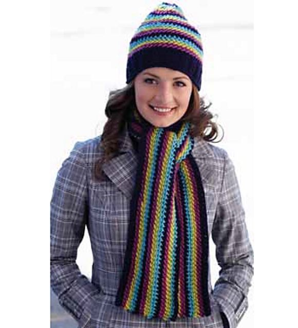 Ravelry: Scarf and Hat #4081 pattern by Bernat Design Studio