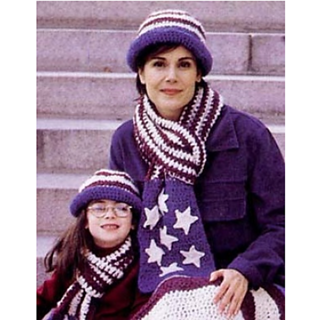 Ravelry: Americana Hat and Scarf (Crochet Hat)) pattern by Lion Brand Yarn