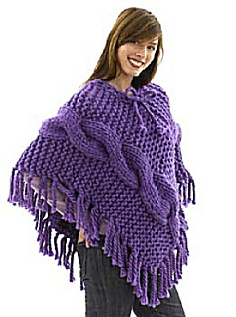 Ravelry: Chunky Cabled Poncho pattern by Lion Brand Yarn