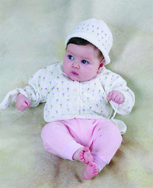 Ravelry: Lace Tulip Baby Set pattern by Lion Brand Yarn