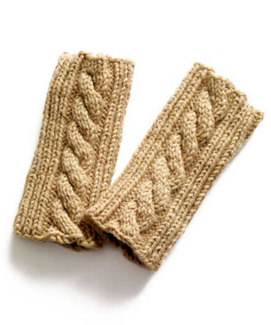 Ravelry: Knit Cabled Wristlets pattern by Lion Brand Yarn