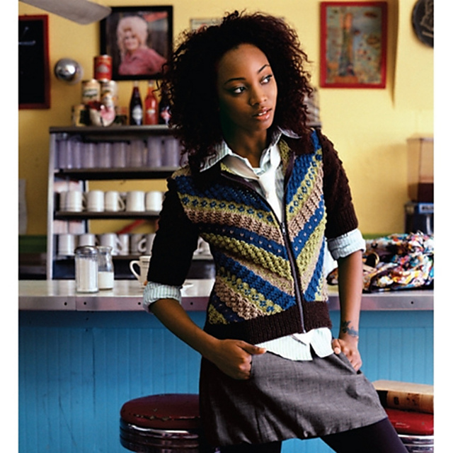 Ravelry: #14 Diagonal Patterned Jacket pattern by Elena Malo