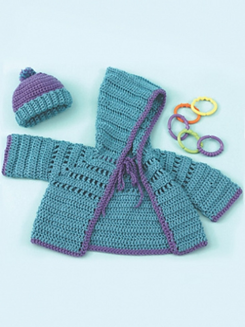 Ravelry: Baby Hoodie & Hat (Hoodie) pattern by Caron Design Team