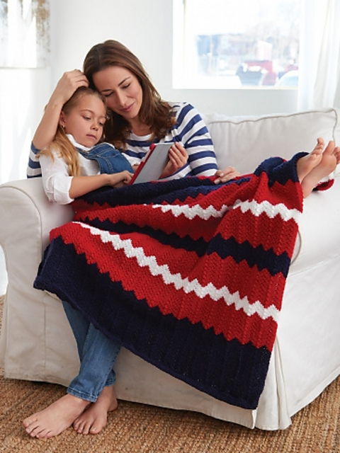 Ravelry: Striped Ripple Afghan pattern by Caron Design Team