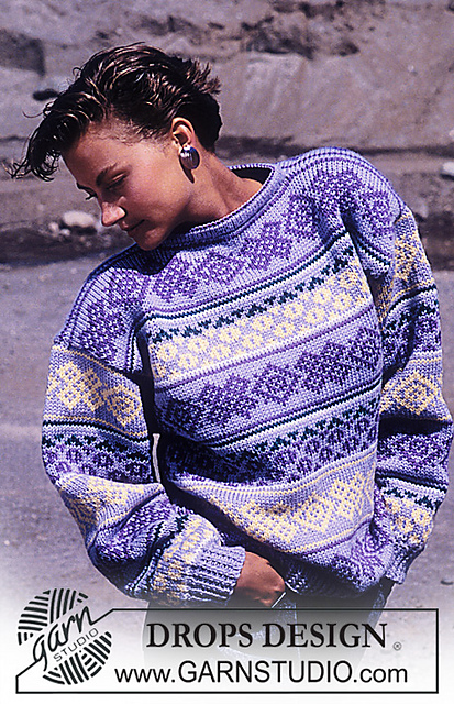 Ravelry: 16-3 jumper with pattern borders pattern by DROPS design