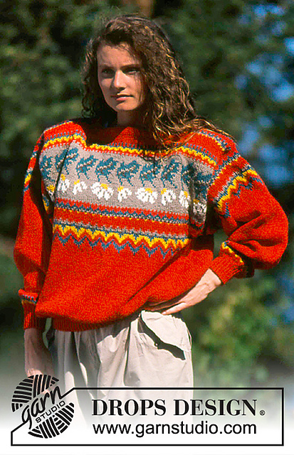 Ravelry: 19-2 jumper with pattern borders pattern by DROPS design