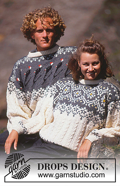 Ravelry: 19-16 jumper with traditional pattern borders pattern by DROPS ...