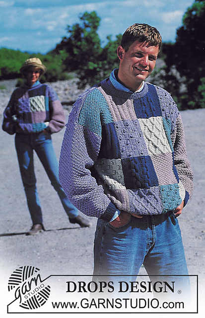 Ravelry: 40-7 ladies' or men’s jumper with square pattern pattern by ...