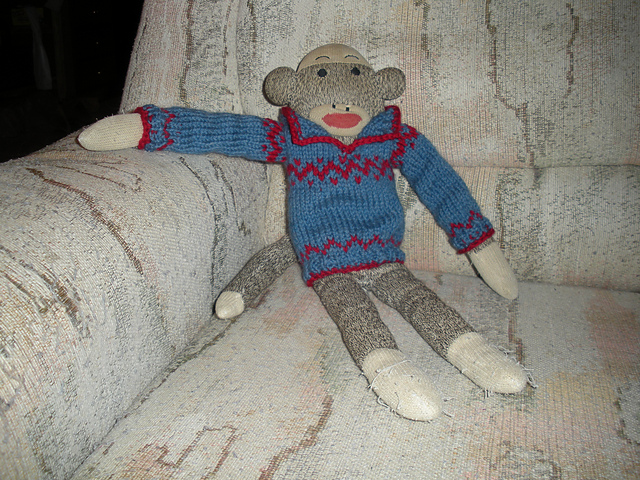 Ravelry: Sweater for a sock monkey pattern by Meg Thacher
