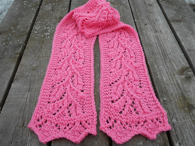 Ravelry: Leaf and Bud Lace Scarf pattern by Melody Hadley