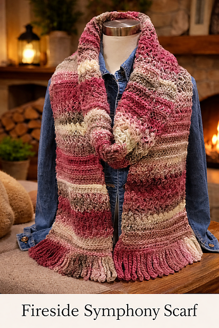 Ravelry: Fireside Symphony Scarf pattern by Merri Purdy - Purdy Sweet ...