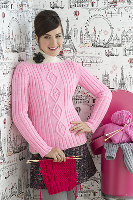 Ravelry: #03 Diamond Cabled Pullover pattern by Inge Spungen