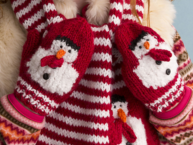 Ravelry: #29 Snowman Mittens pattern by Amy Bahrt