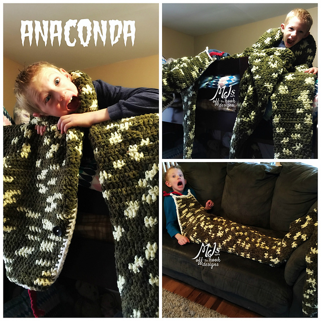 Ravelry: Anaconda Snake Blanket pattern by MJ's Off The Hook Designs