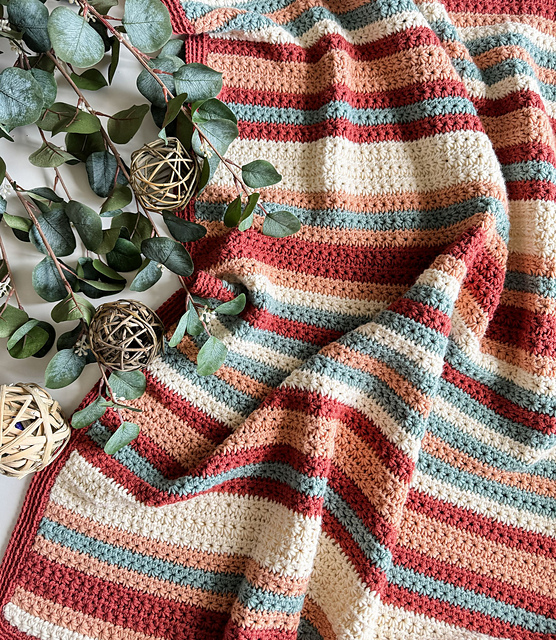 Ravelry: Sahara Stripes Blanket pattern by MJ's Off The Hook Designs