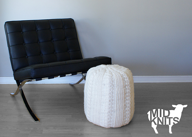 Ravelry: Cable Knit Footstool (2015018) pattern by Erin Black